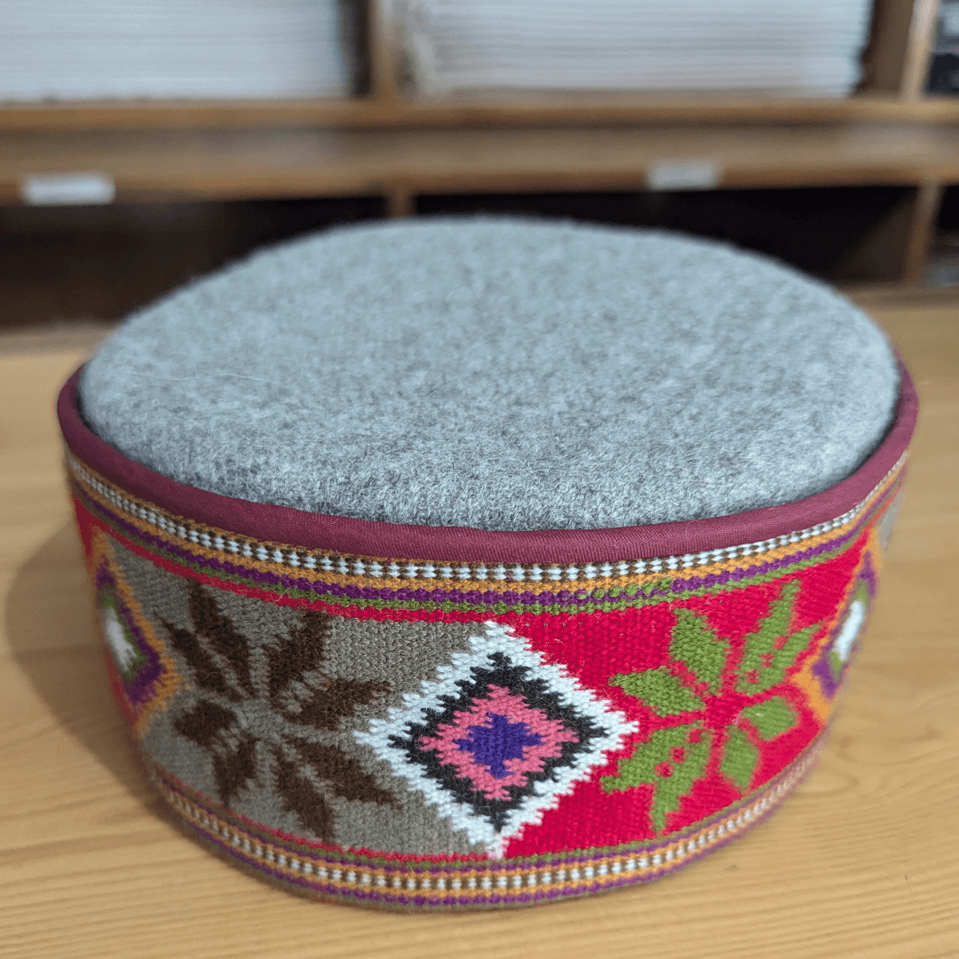 Red Floral Himachali Cap – Traditional Handwoven Pahadi Topi by ...