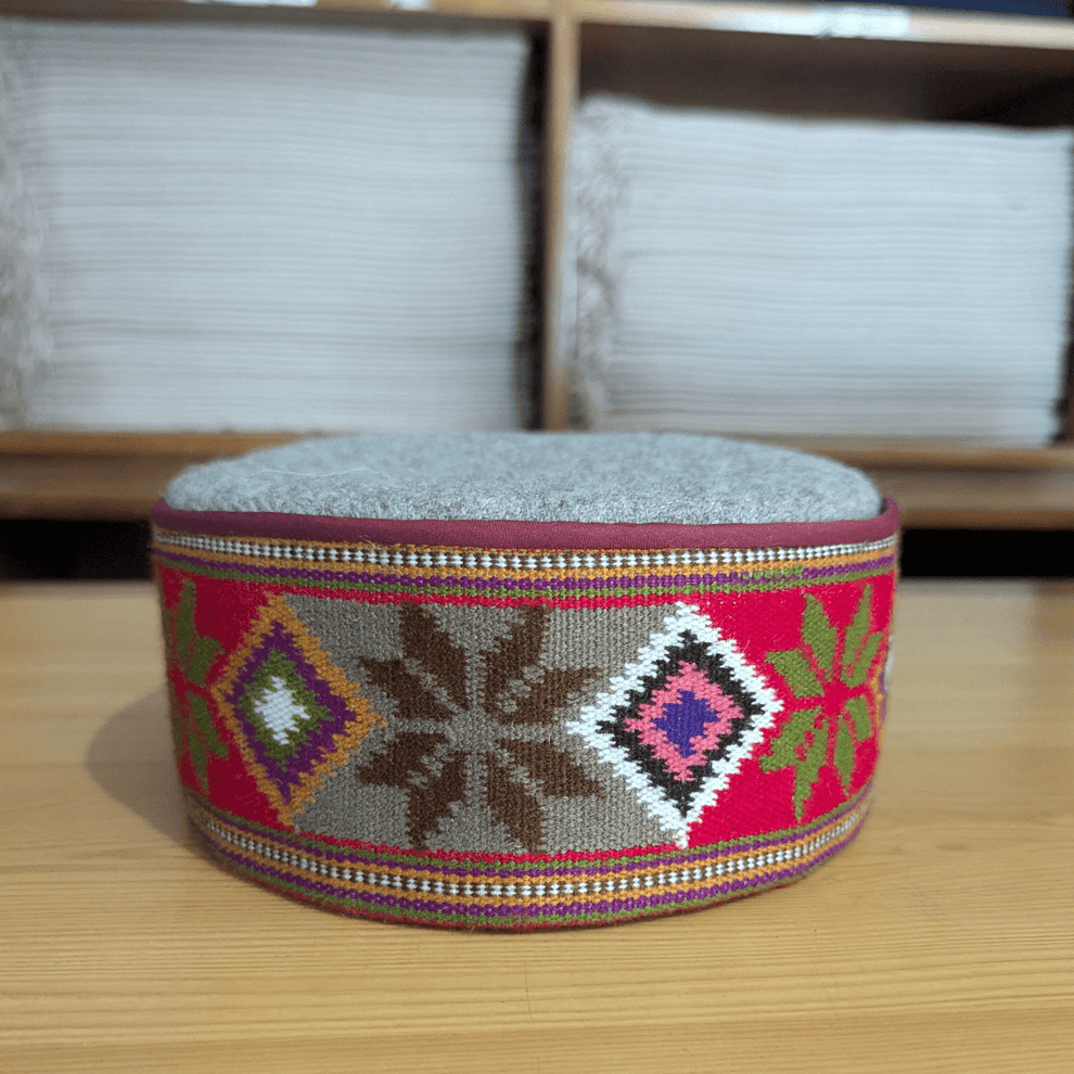 Red Floral Himachali Cap – Traditional Handwoven Pahadi Topi by ...
