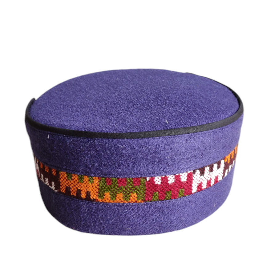 Himachali Cap- Malana Kingri (Blue) – Bhuttico Shawls