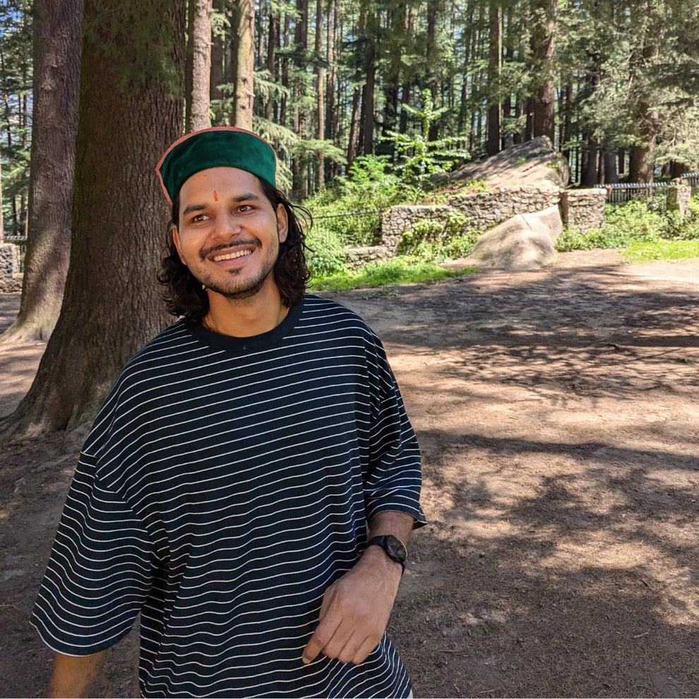 Buy Bhuttico Green Himachali Cap - Bushehri Style – Bhuttico Shawls